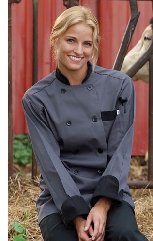 Ambassador's Easy Care Newport Chef Coat Slate - Ambassador Uniform