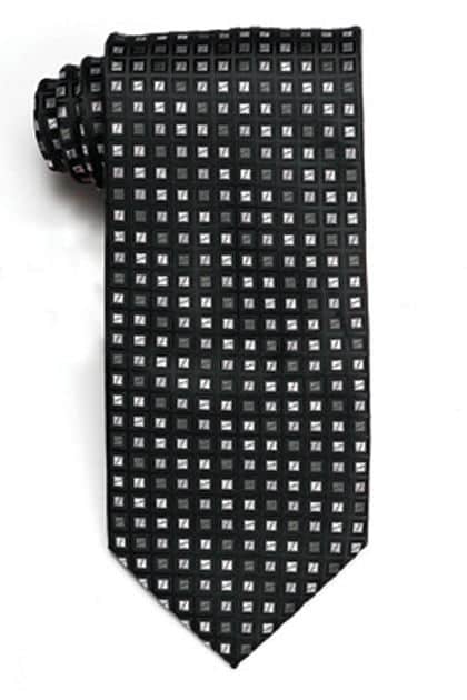 Black with Greys Geometric Tie - Ambassador Uniform