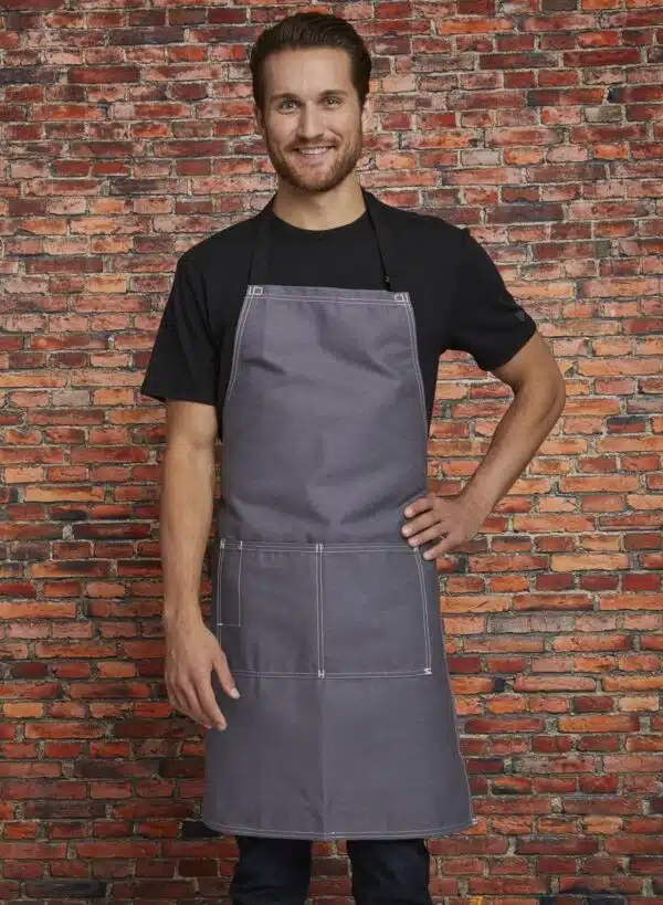Bib Apron with Center Divided Pocket Main Street Apron - Ambassador Uniform