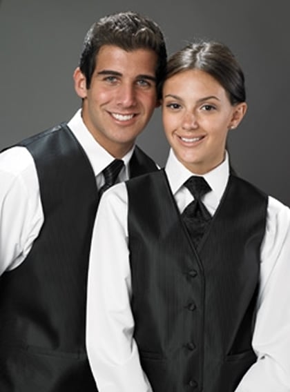 Ladies' Monaco Black Striped Vest - Ambassador Uniform